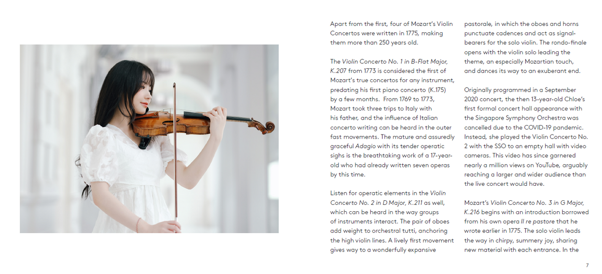 Chloe Chua Mozart Violin Concertos (3CD set) – Singapore Symphony ...
